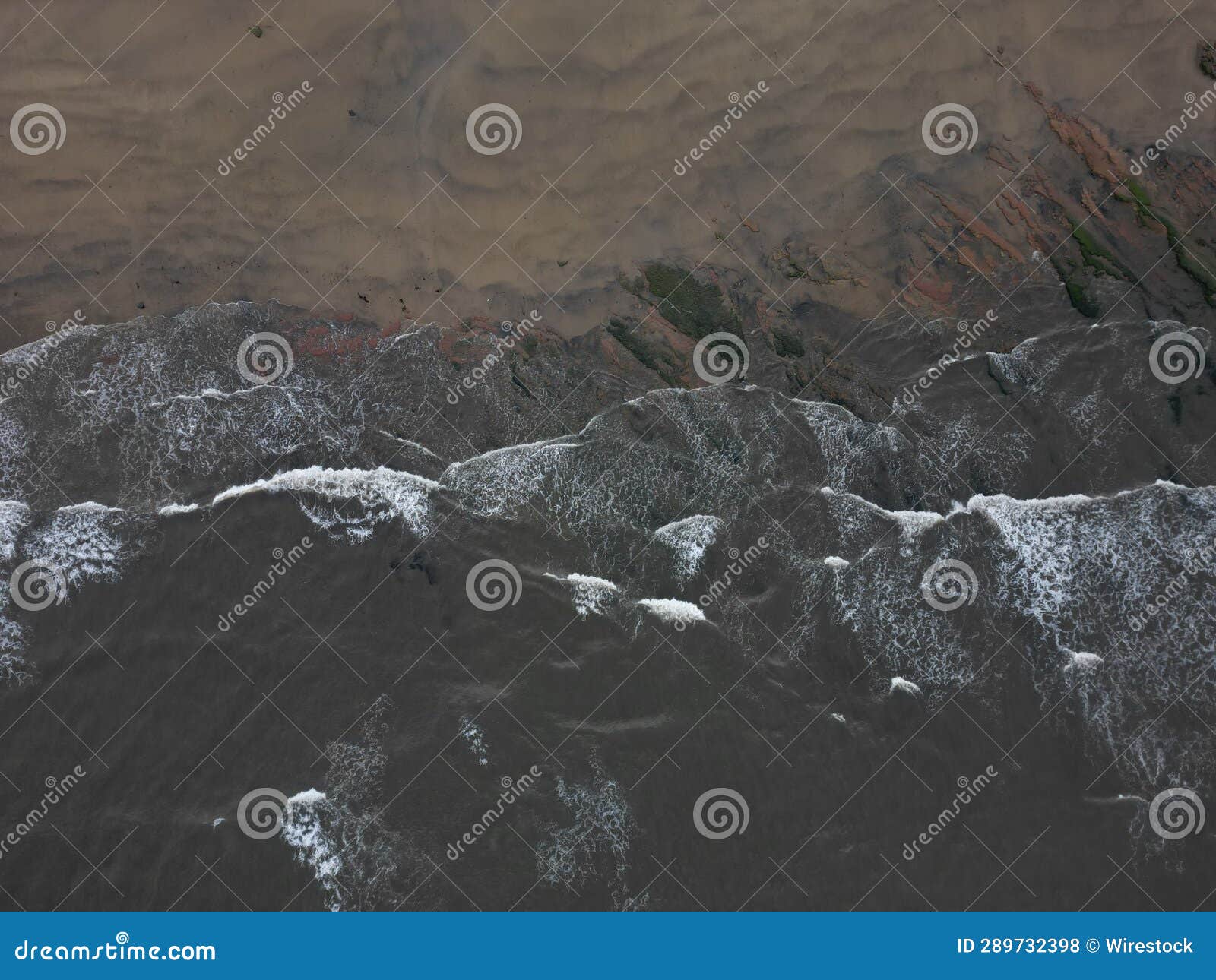Tranquil Beach Scene Featuring Large Rolling Waves and Vast Stretches ...