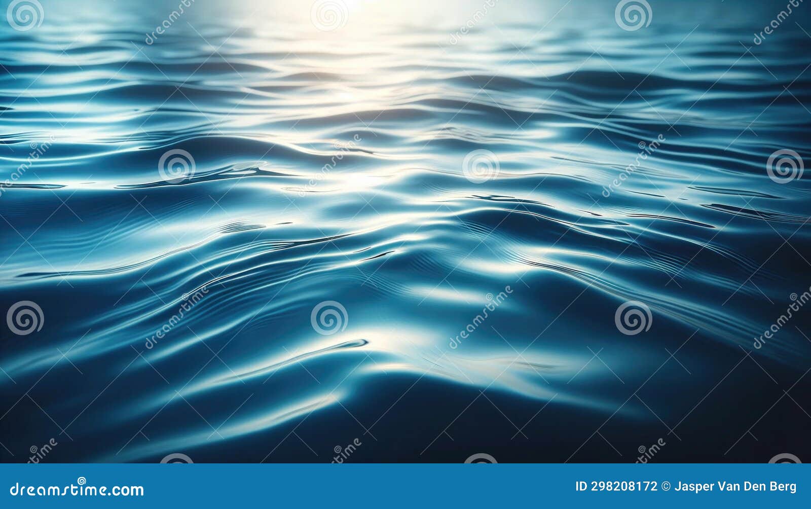 Tranquil Blue Water Surface with Gentle Waves and Sunlight Reflection ...