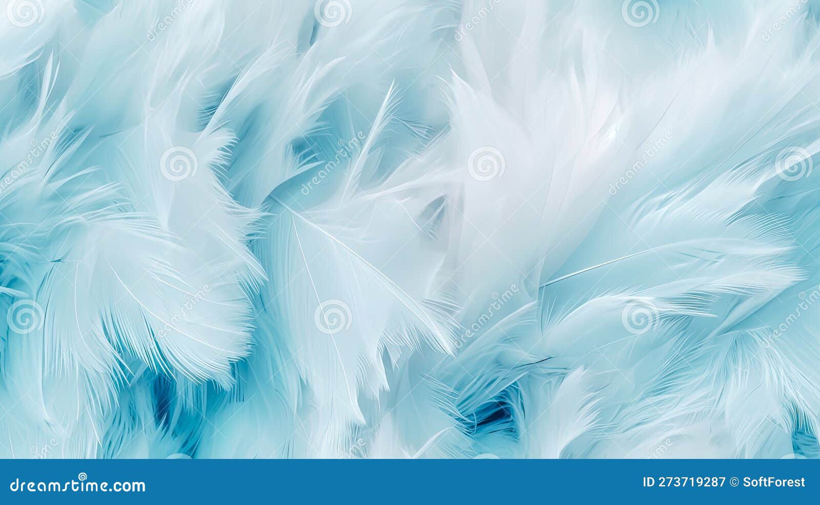 Tranquil Blue and White Soft Feathers and Fur Pattern Texture ...
