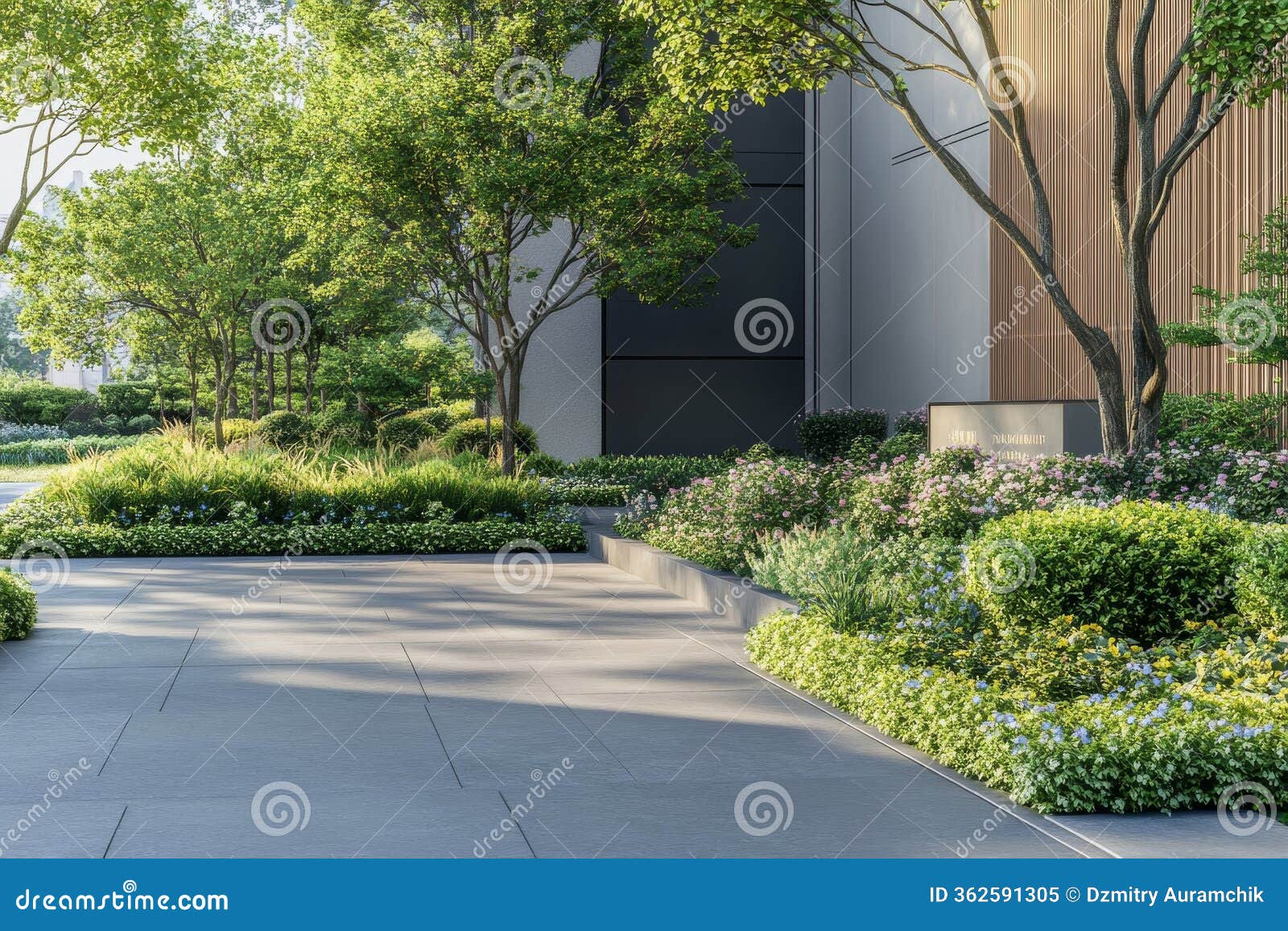 Tranquil Courtyard Garden Layout Featuring Abundant Greenery and ...