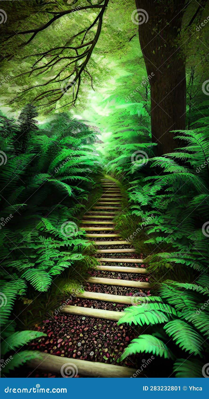 Tranquil Forest Pathway Illustration Artificial Intelligence Artwork ...
