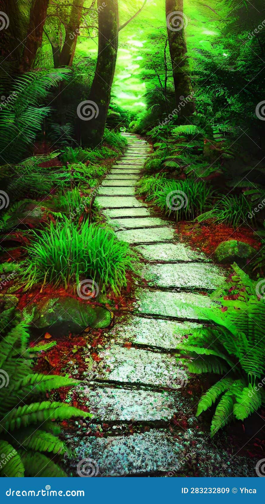 Tranquil Forest Pathway Illustration Artificial Intelligence Artwork ...