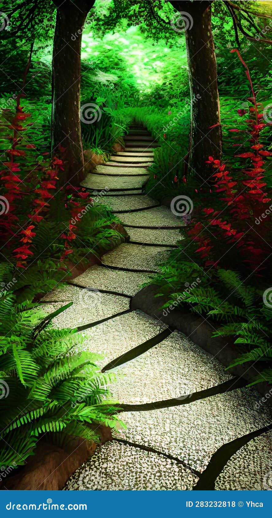 Tranquil Forest Pathway Illustration Artificial Intelligence Artwork ...