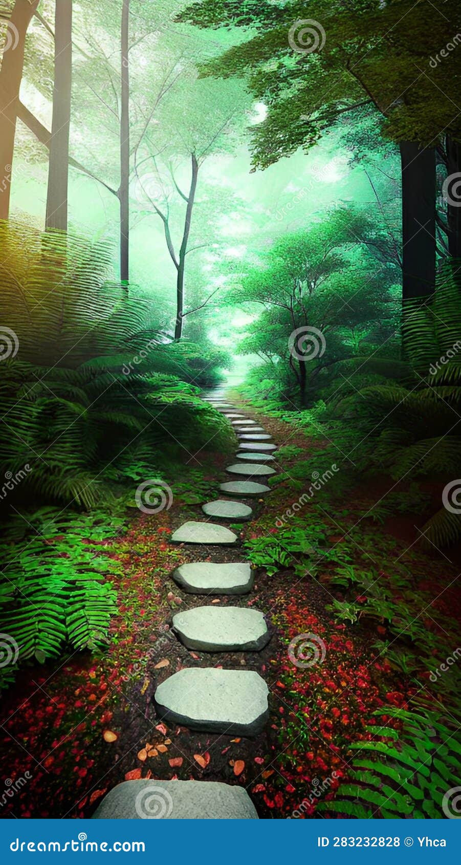 Tranquil Forest Pathway Illustration Artificial Intelligence Artwork ...