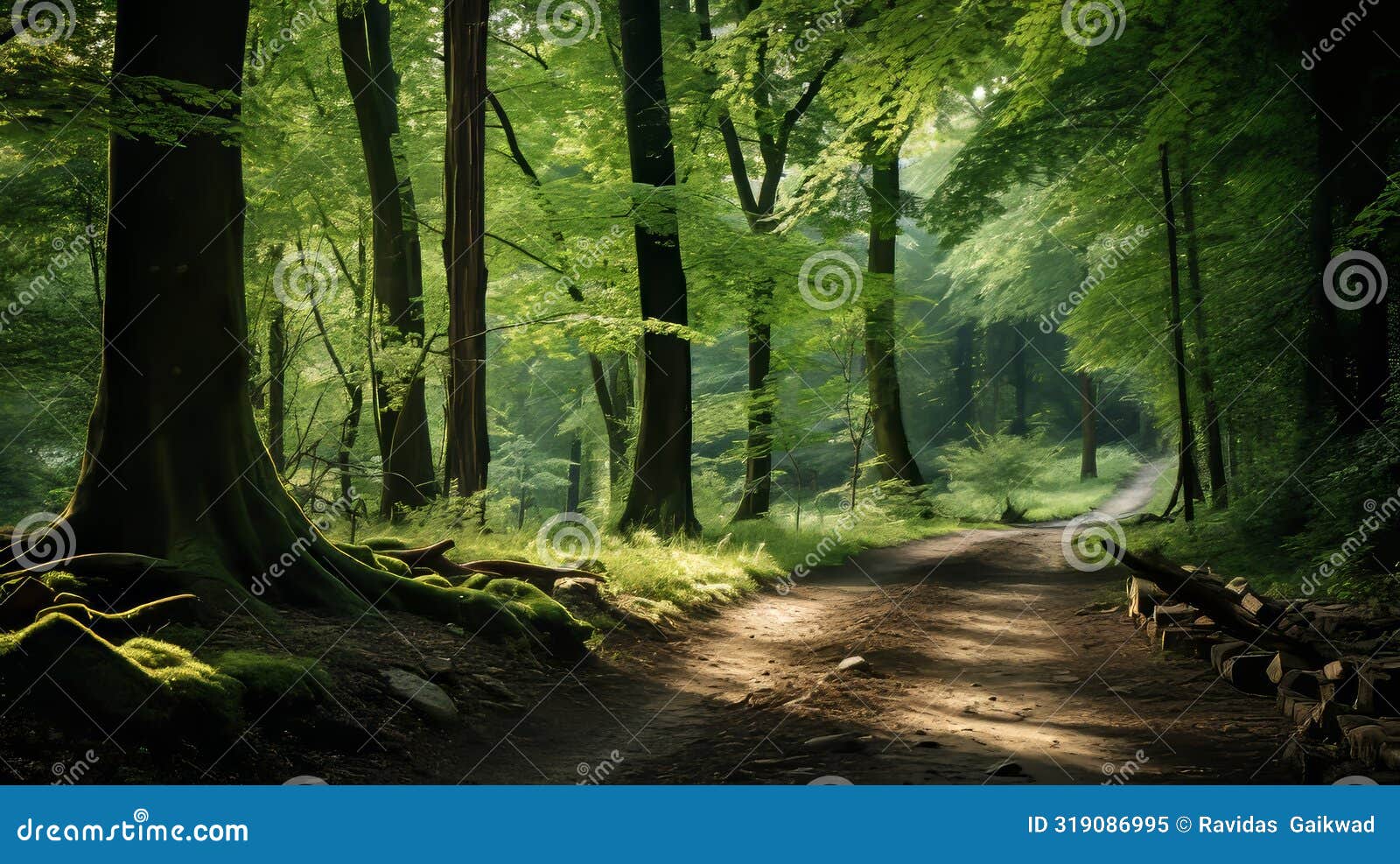 Tranquil Forest And Lakes: Vray Tracing With Realistic Textures Stock ...