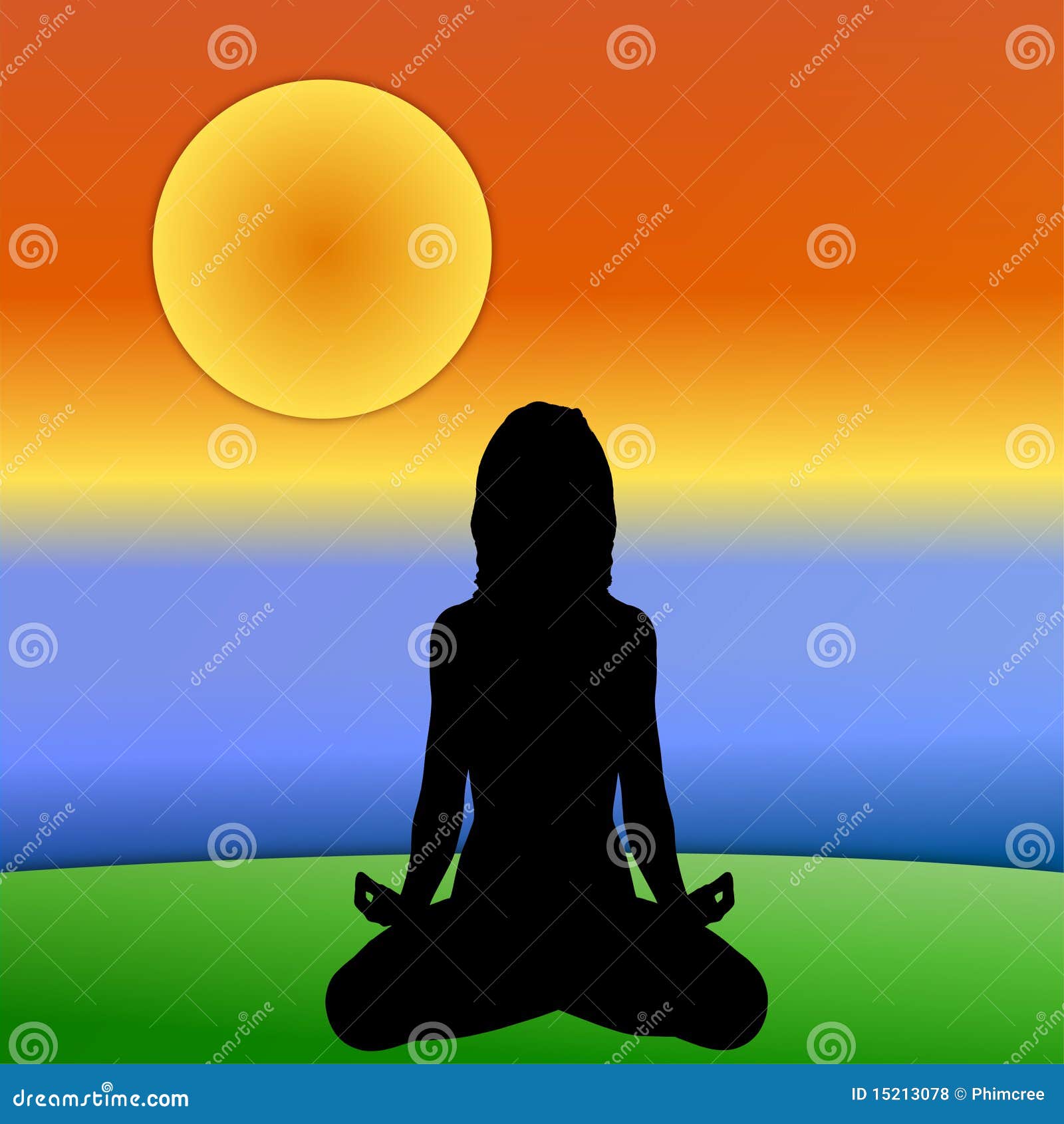 Tranquil Meditation stock illustration. Illustration of concentration ...