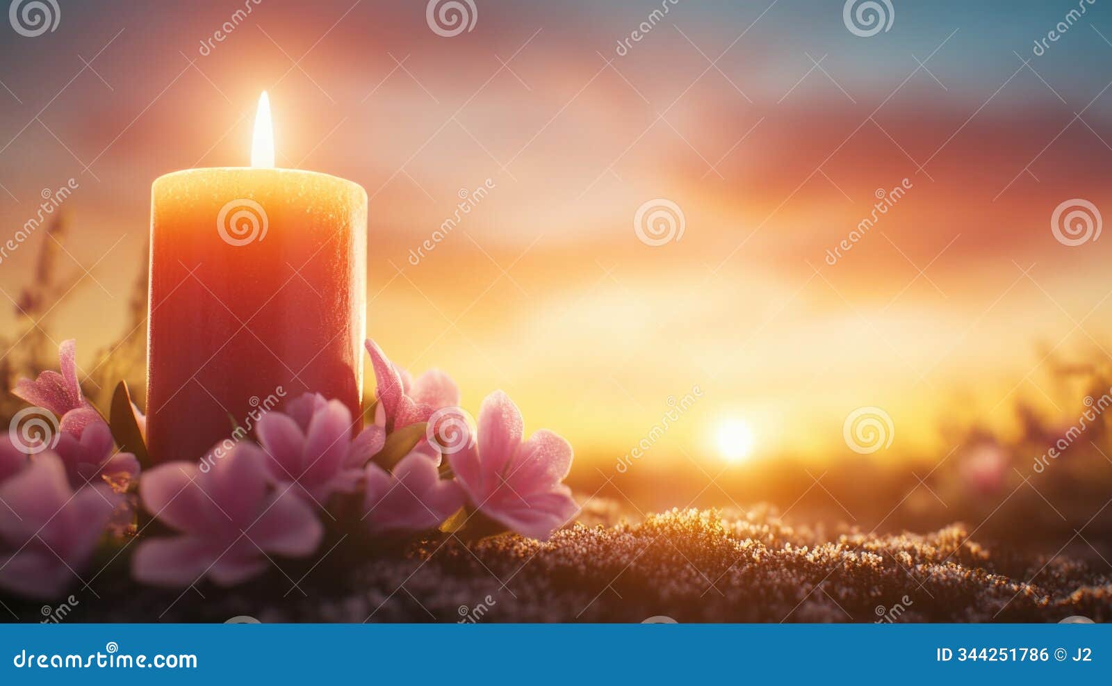 Night Cemetery. Burning Candles In The Cemetery At Night. Background ...