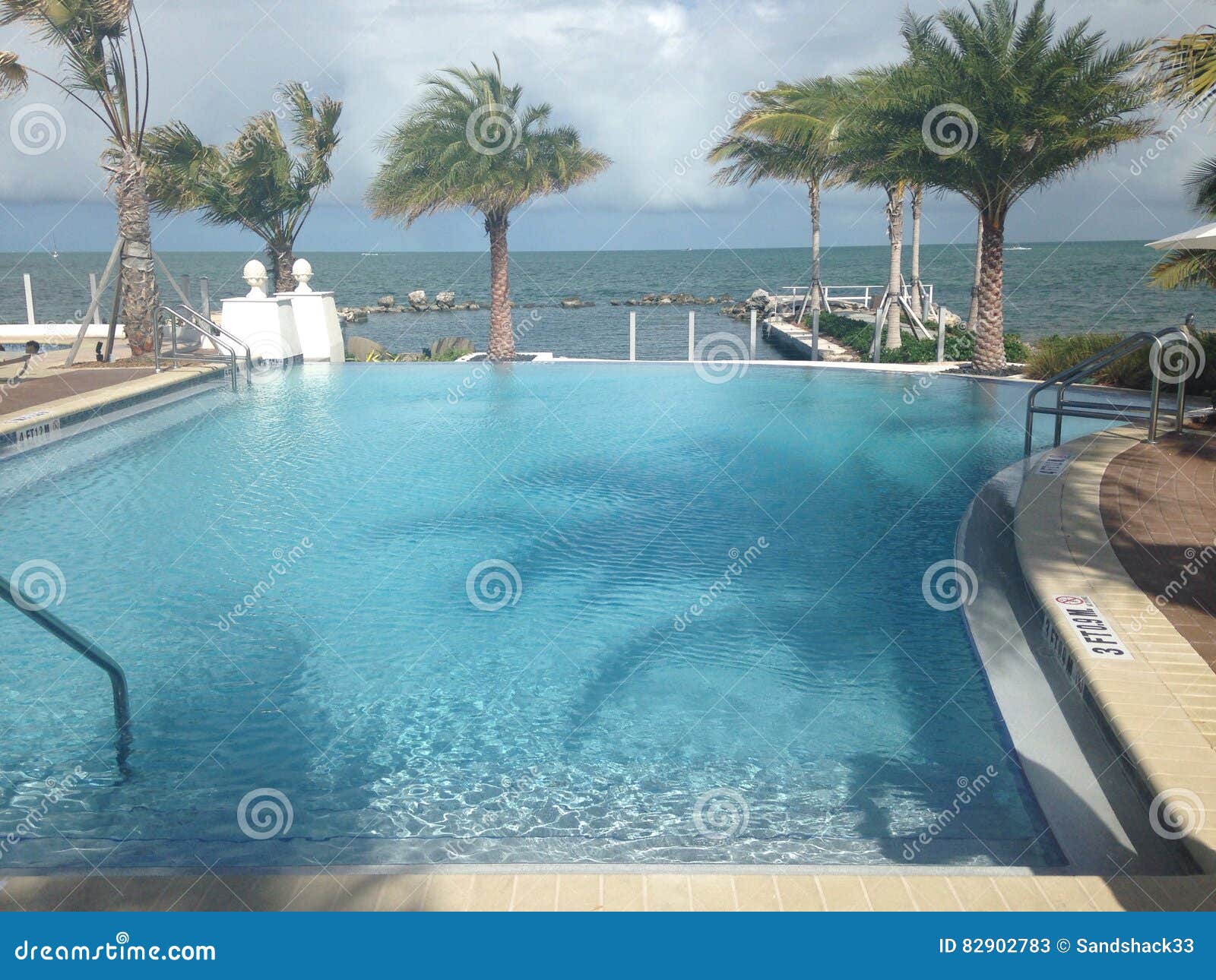 Tranquil Oceanfront Infinity Pool Editorial Stock Photo - Image of ...