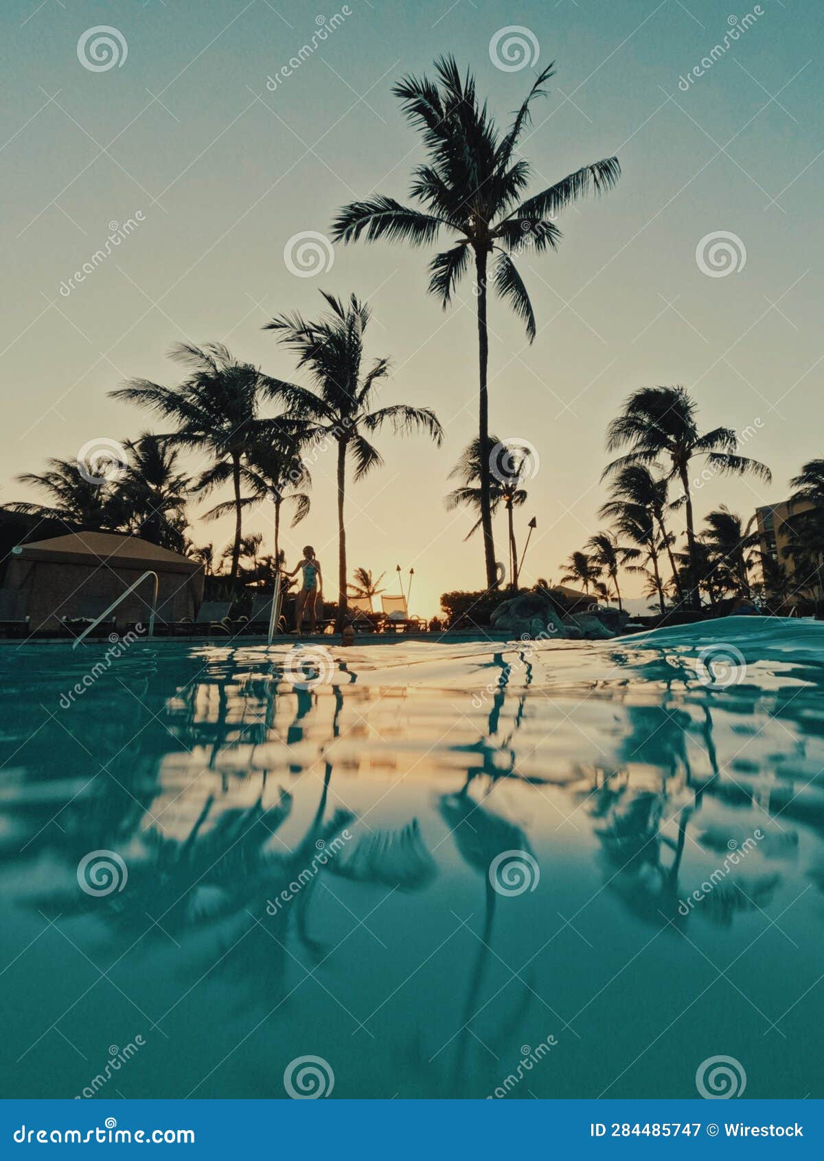 Tranquil Outdoor Swimming Pool in a Sun-soaked Setting. Stock Image ...