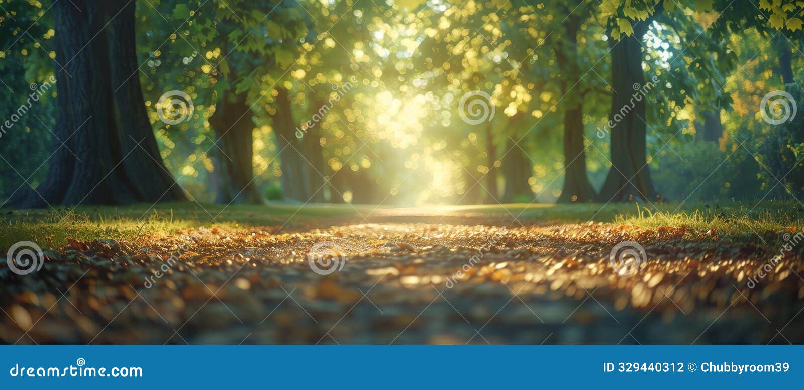 Tranquil Public Park With Lush Trees And Winding Paths Seen From A Low ...