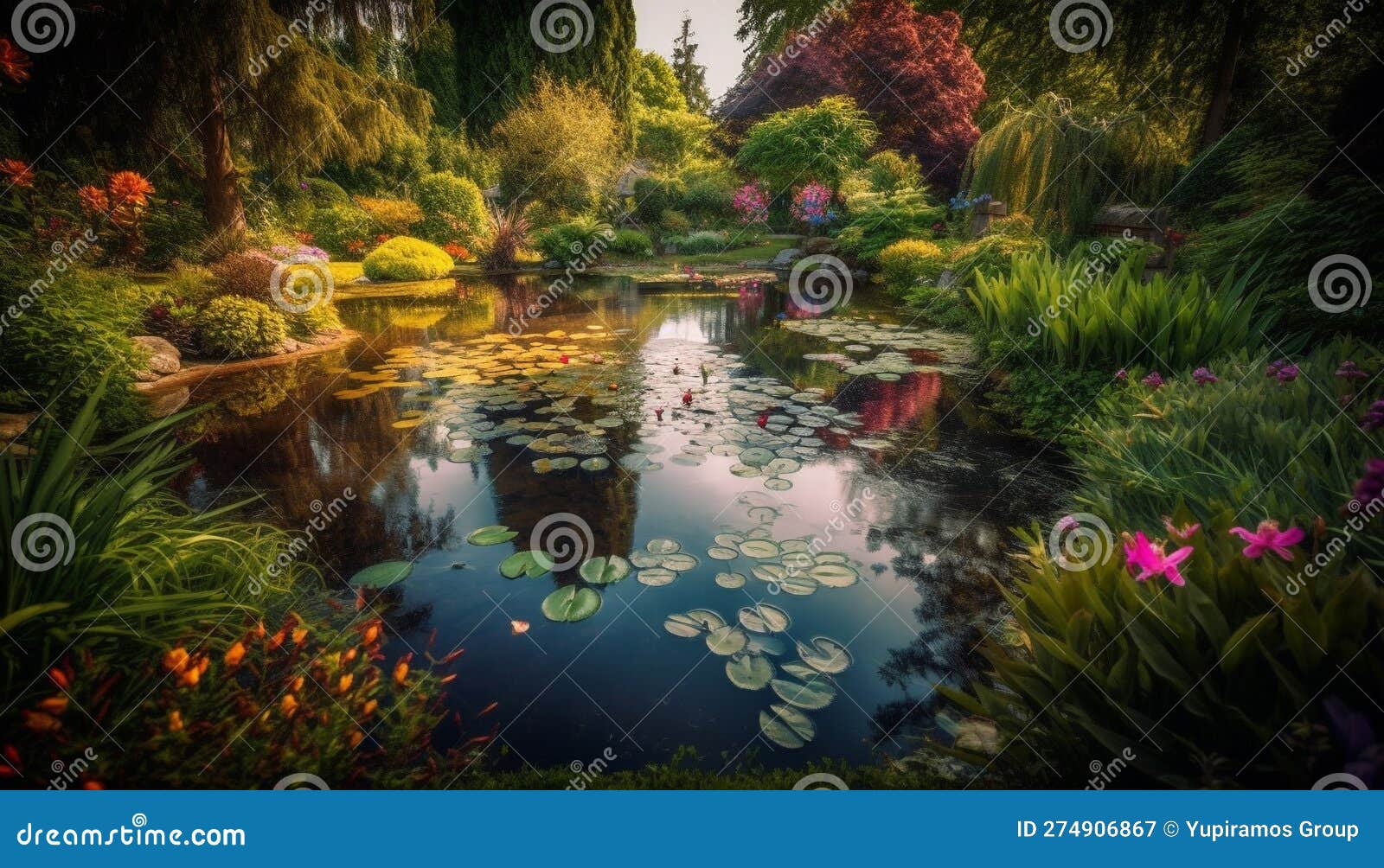 Tranquil Reflections in Water Highlight Beauty of Nature Generated by ...