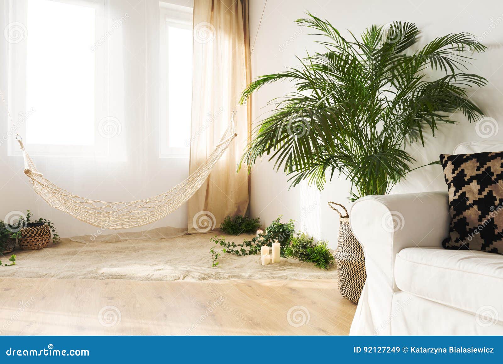 Tranquil sand living room stock image. Image of contemporary - 92127249