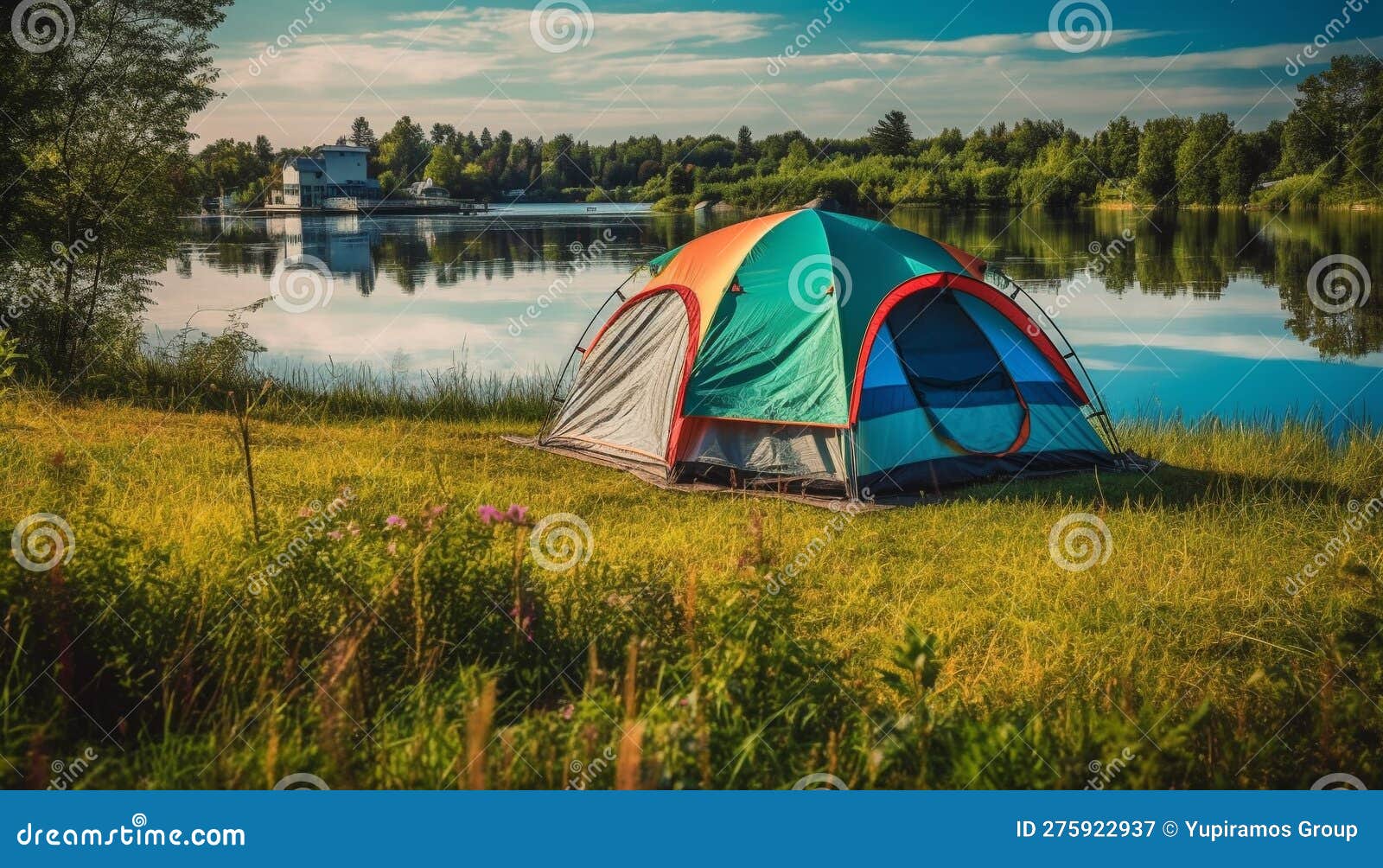 Tranquil Scene of Dome Tent in Wilderness Generated by AI Stock Image ...