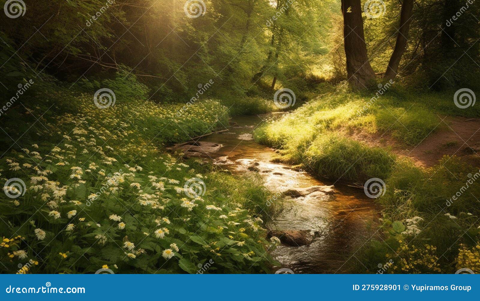 Tranquil Scene of a Forest in Autumn Generated by AI Stock Image ...