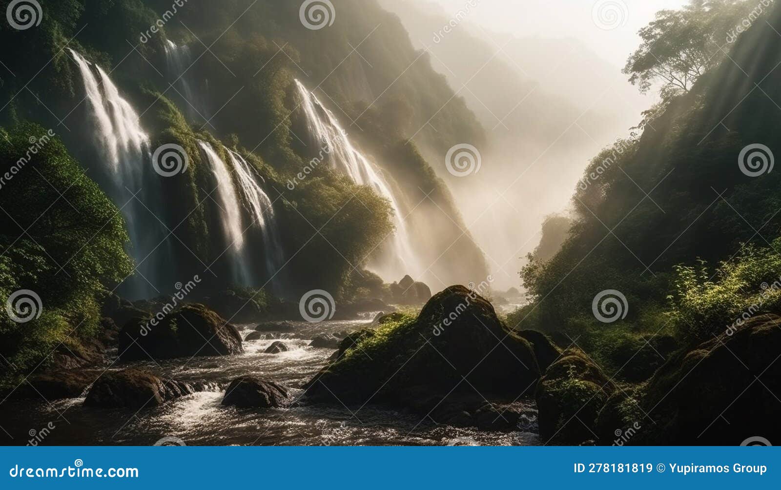 Tranquil Scene, Majestic Waterfall, Tropical Rainforest Adventure ...