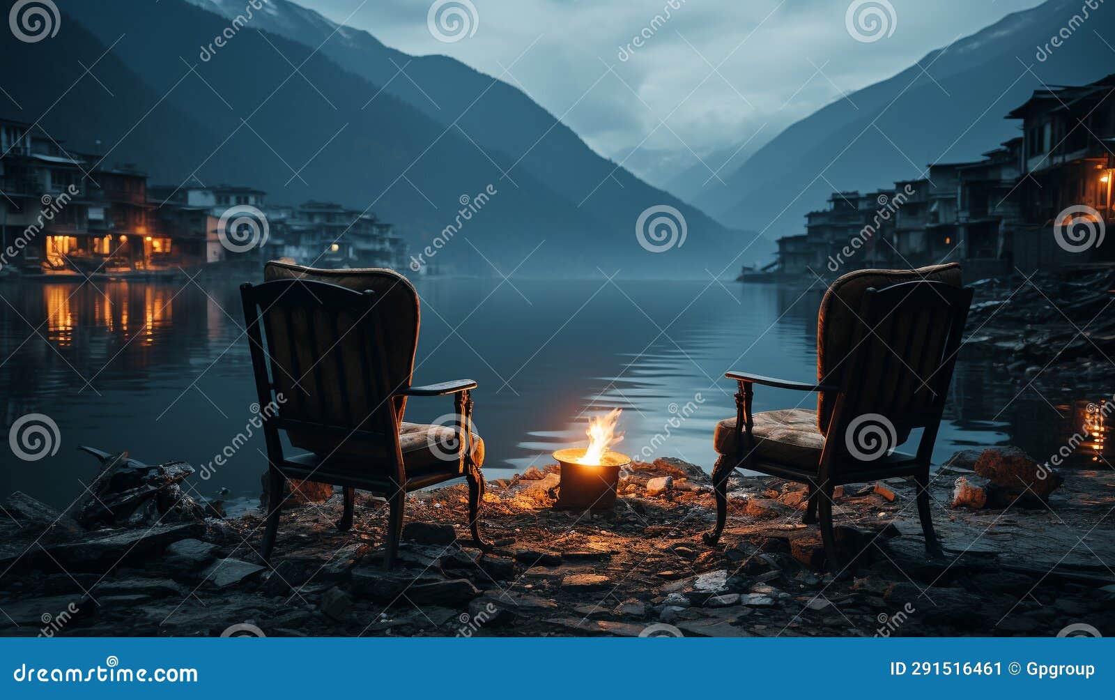 Tranquil Scene: Mountain Range, Dark Night, Campfire, Relaxation, Dusk ...