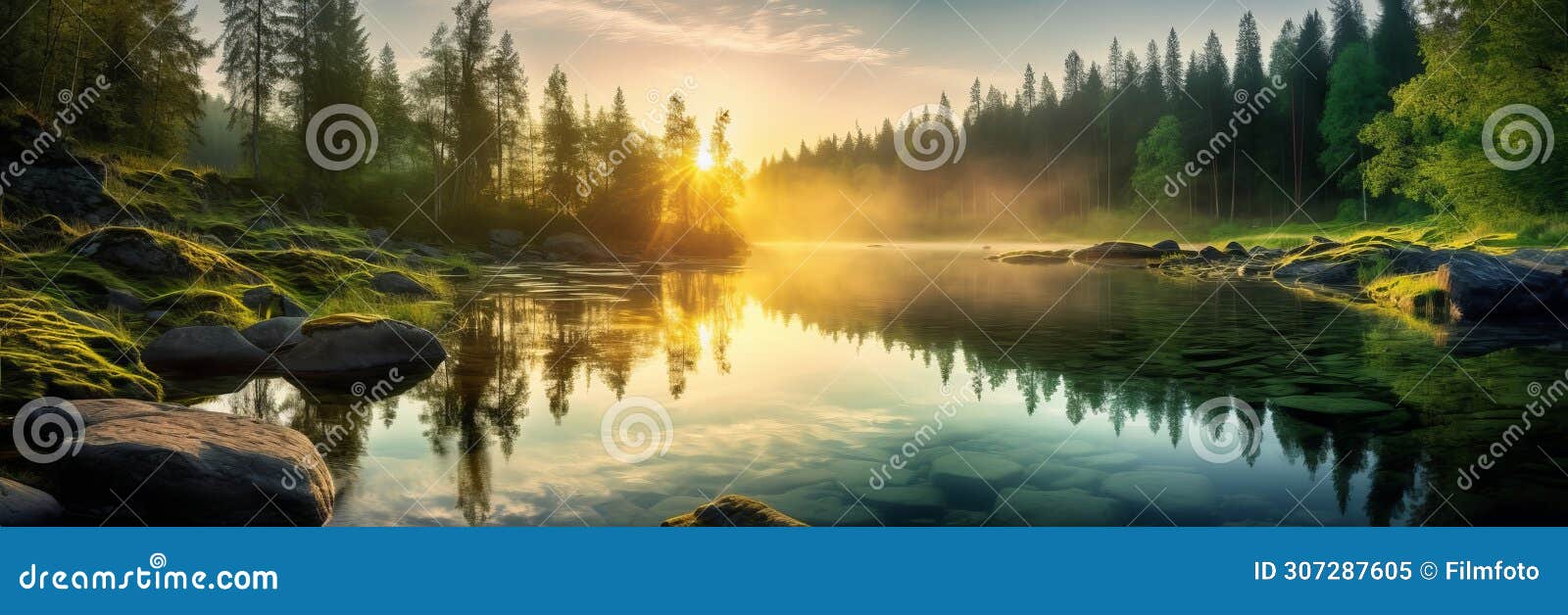 Tranquil Scene Of A Panoramic Landscape With Sunset And Sky Over ...