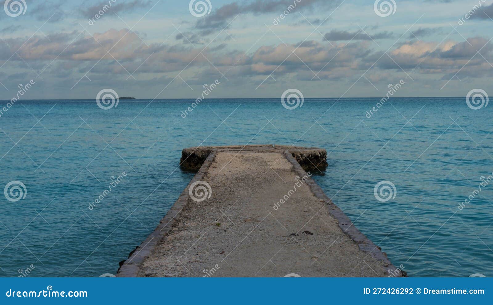 Tranquil Scene of a Pier Overlooking the Ocean. Stock Photo - Image of ...