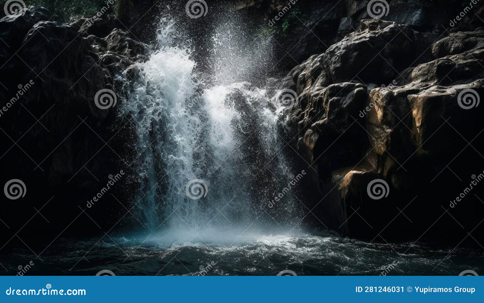 Tranquil Scene of Rapid Water Flowing through Tropical Rainforest ...