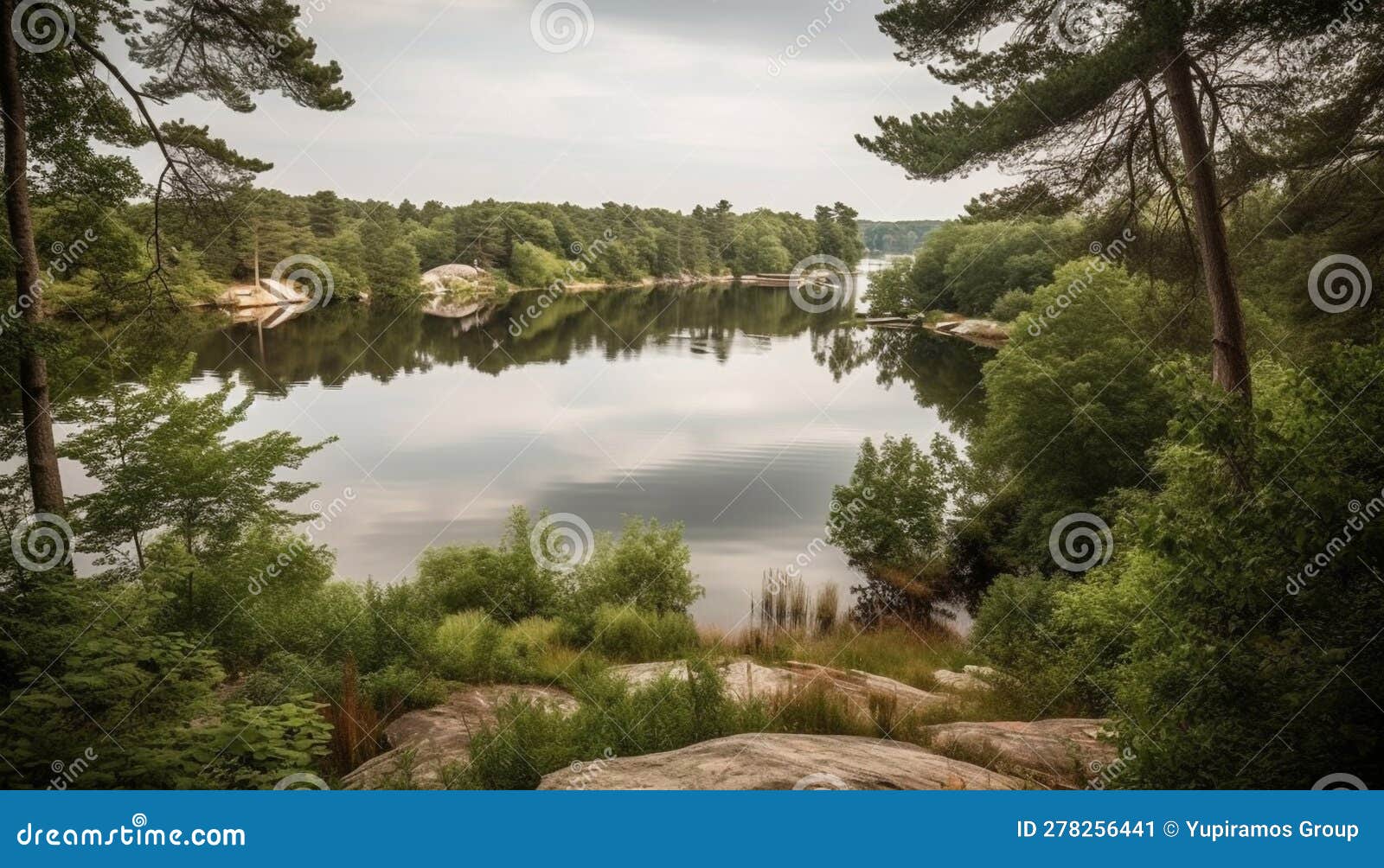 Tranquil Scene of Reflection in Water Flow Generated by AI Stock Image ...
