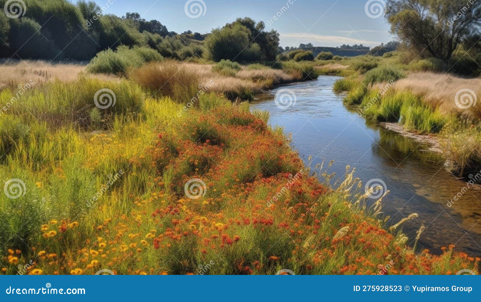 Tranquil Scene of Vibrant Colors in Nature Generated by AI Stock Image ...