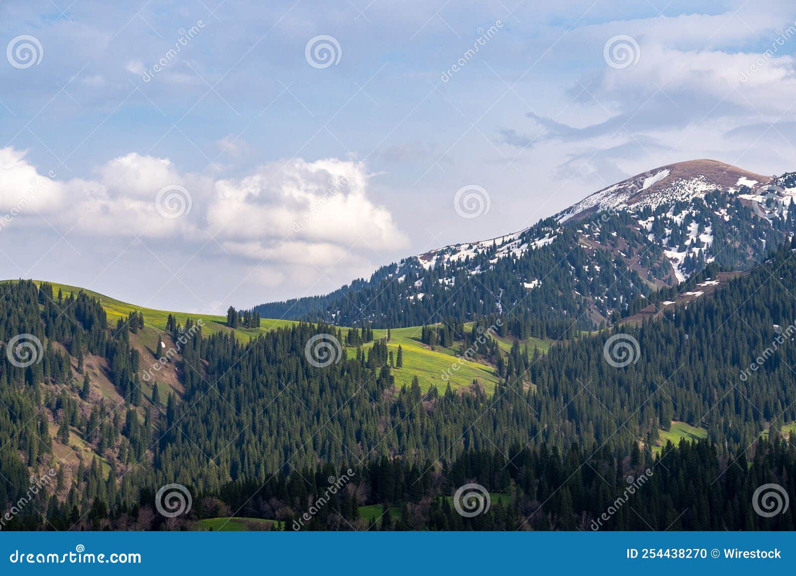 Tranquil Scenery of Forested Mountains Stock Photo - Image of tranquil ...