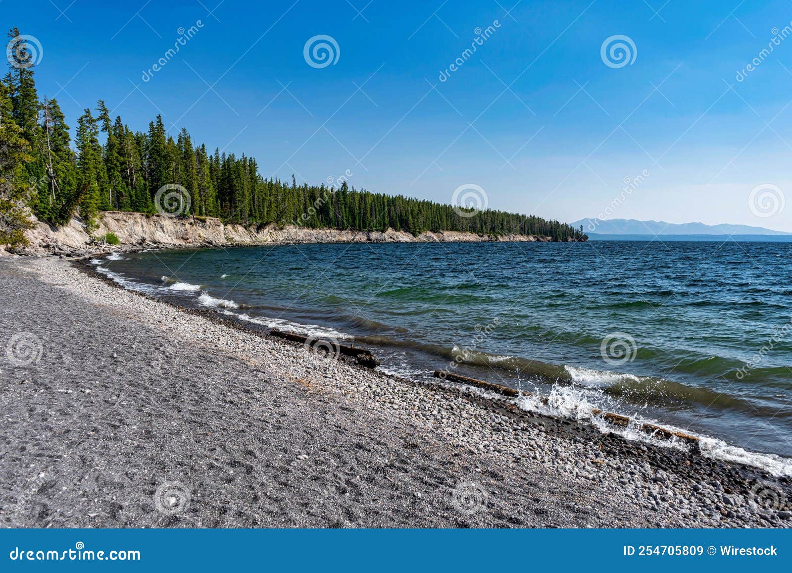Tranquil Scenery of a Rocky Lake Shore Stock Image - Image of water ...