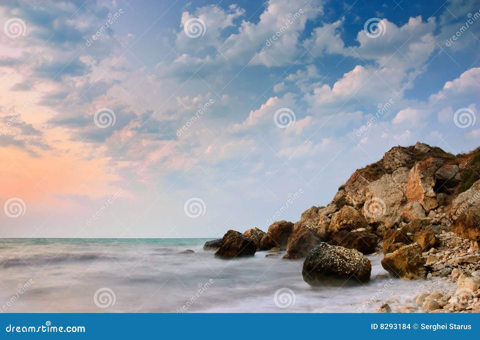 Tranquil sea after sunset stock photo. Image of horizontal - 8293184