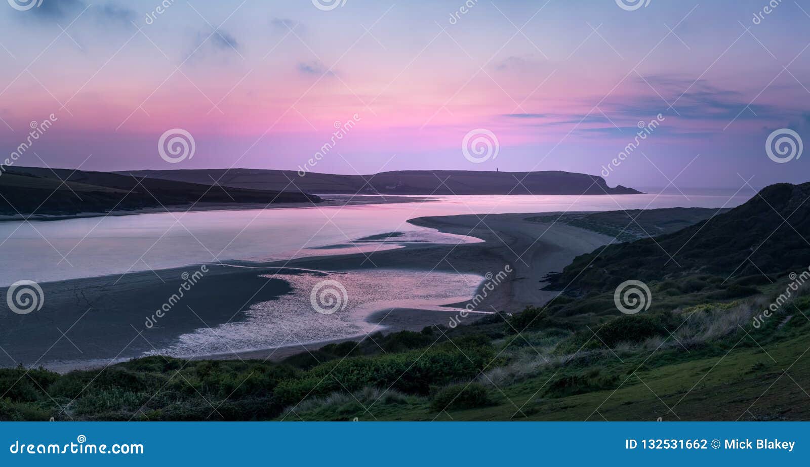 Twilight Over the Camel Estuary, Cornwall Stock Photo - Image of nature ...
