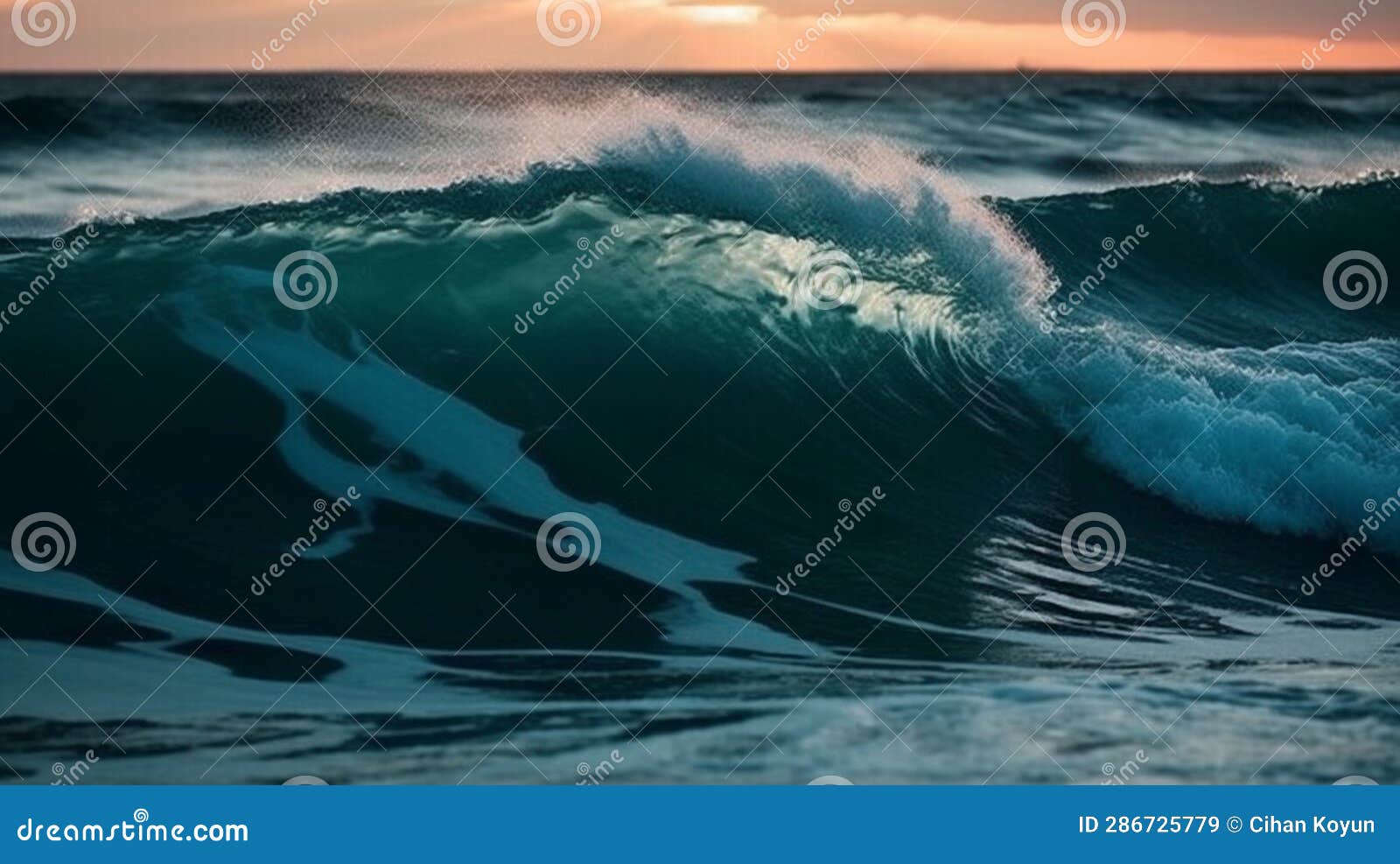 Tranquil Shoreline and Gentle Waves Stock Illustration - Illustration ...