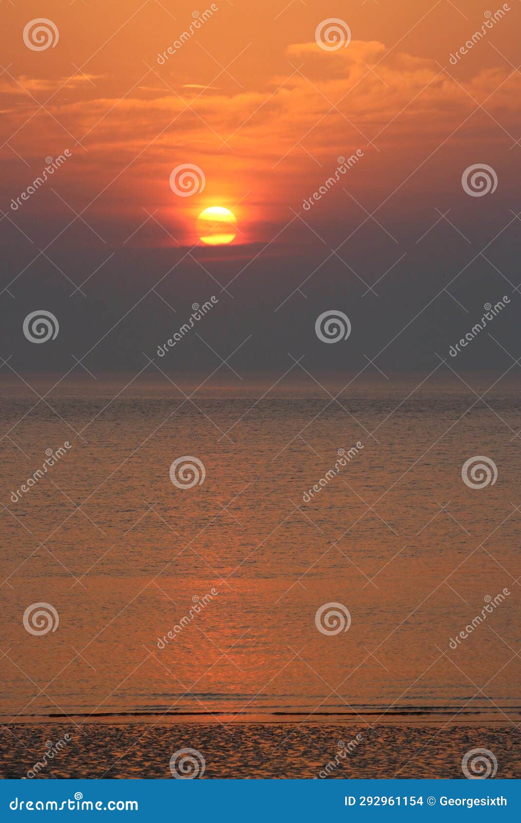 Tranquil Sunset Over Waters of Morecambe Bay Stock Photo - Image of ...