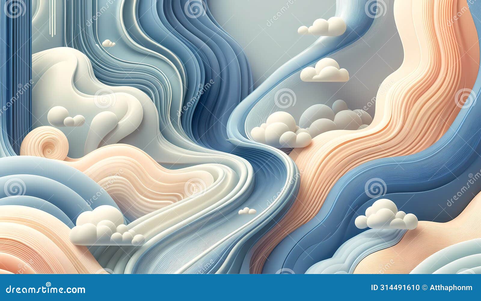 Tranquil Swirls: Visual Symphony of Soothing Forms Stock Illustration ...