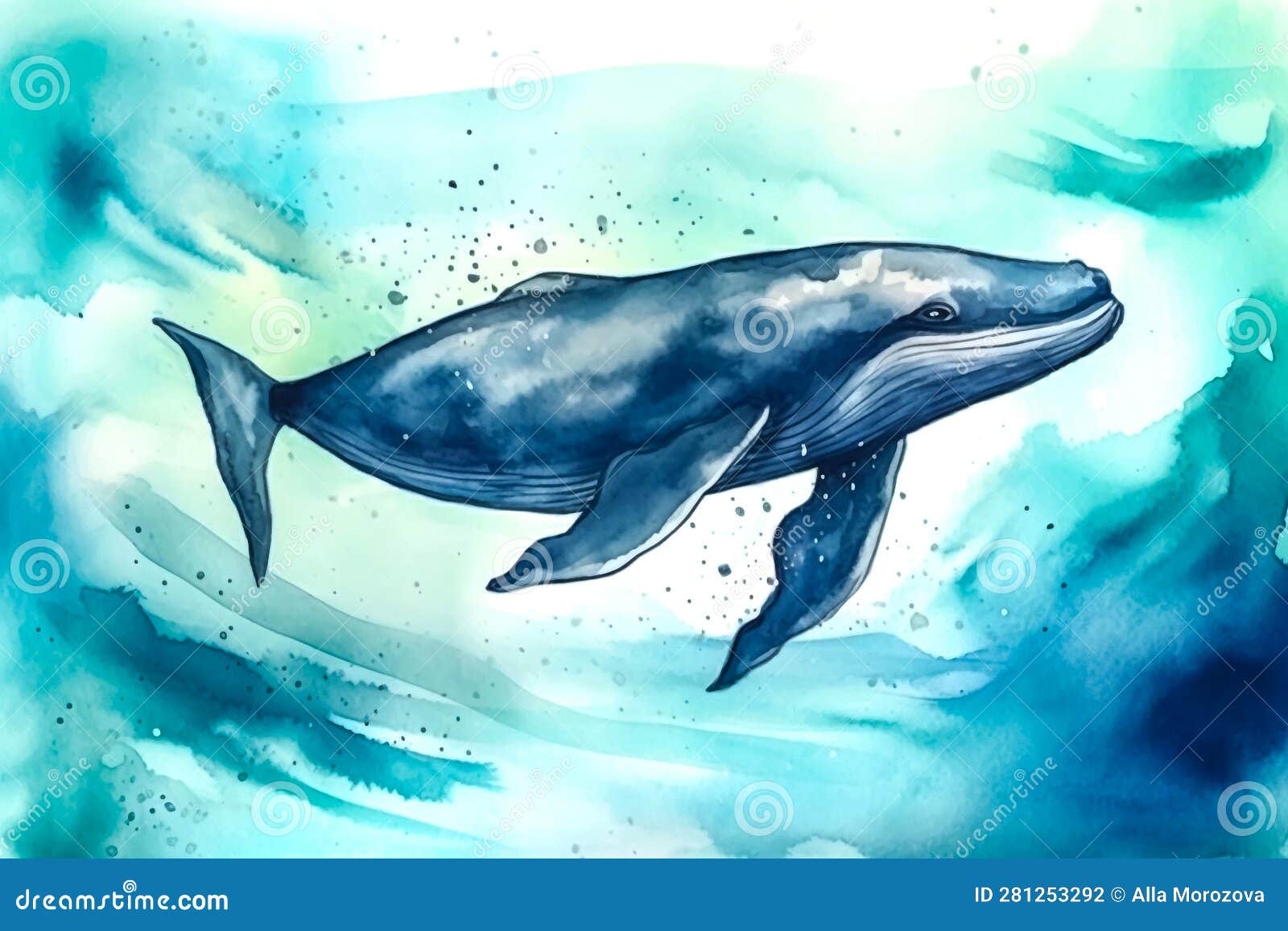 Tranquil Watercolor Depiction of a Serene and Peaceful Whale Ai ... Tranquil Watercolor Depiction of a Serene and Peaceful Whale Ai ...