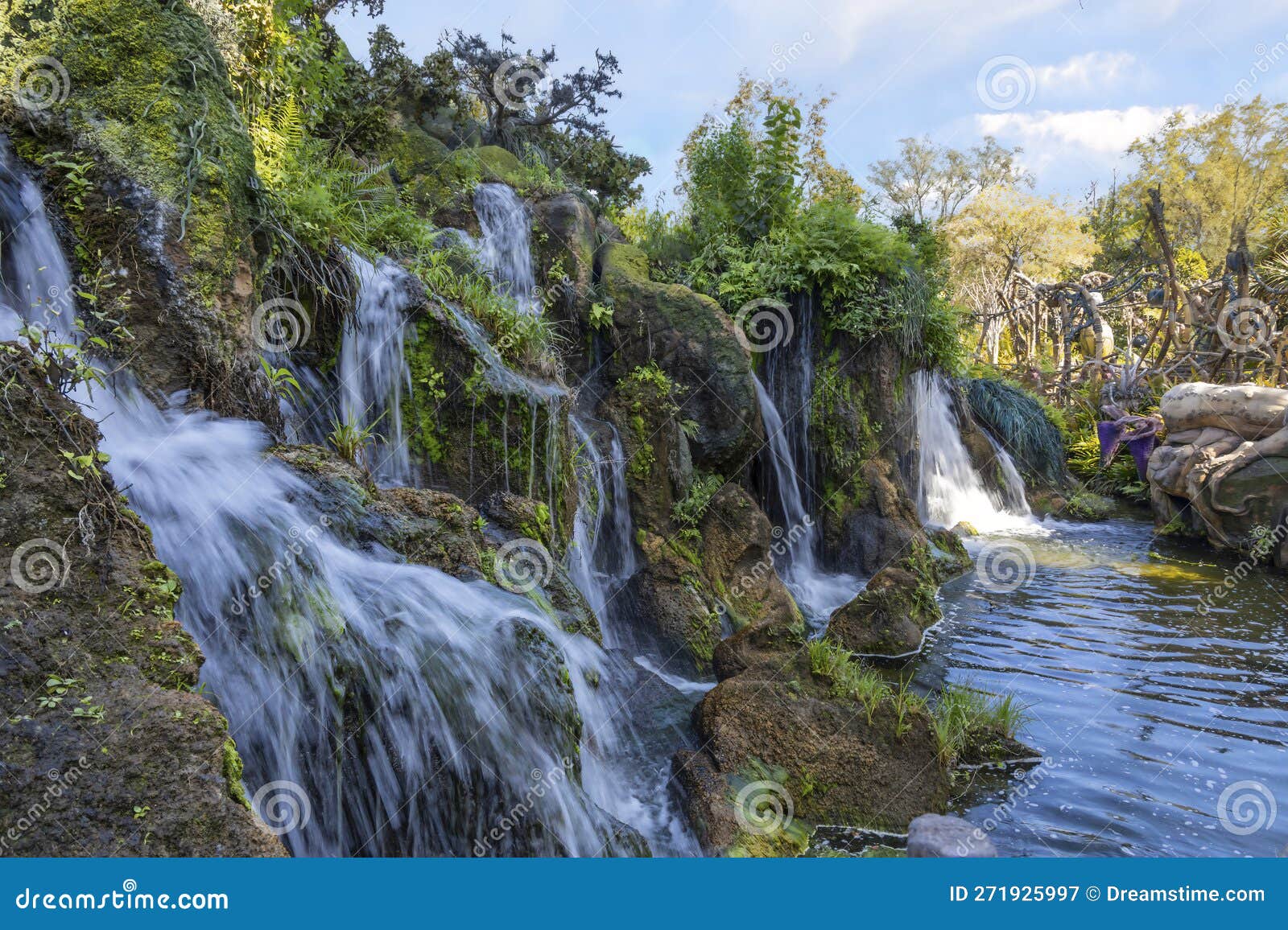 Tranquil Waterfall Scene, Orlando, Florida Stock Image - Image of ...