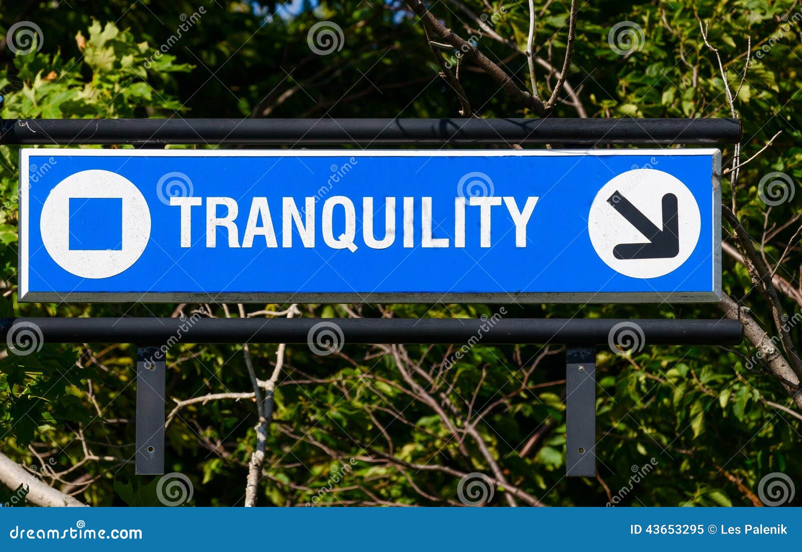 Tranquility Sign stock image. Image of arrow, leaves - 43653295