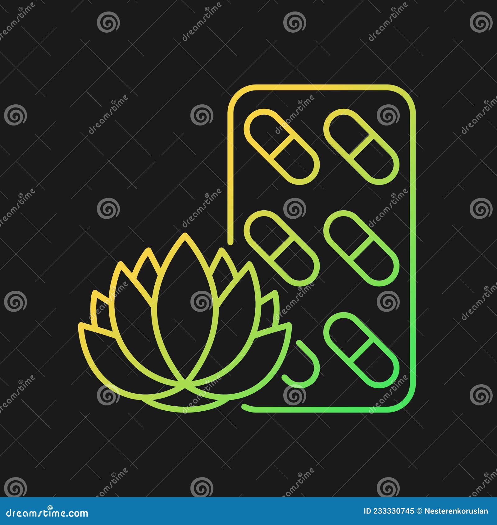 Tranquilizing Supplements Gradient Vector Icon for Dark Theme Stock Vector - Illustration of ...