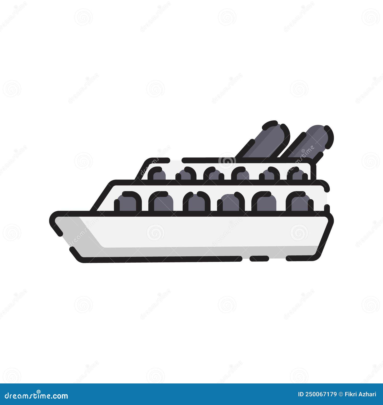 Cute Ferry Flat Design Cartoon Stock Vector - Illustration of ferry ...