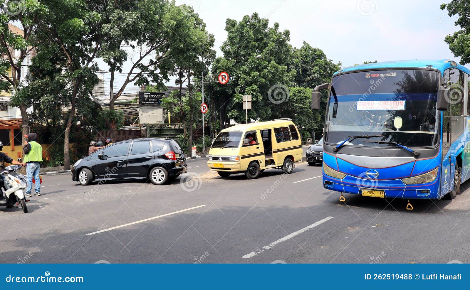 Trans Bandung Bus that is Passing on the Road, Bandung Indonesia ...