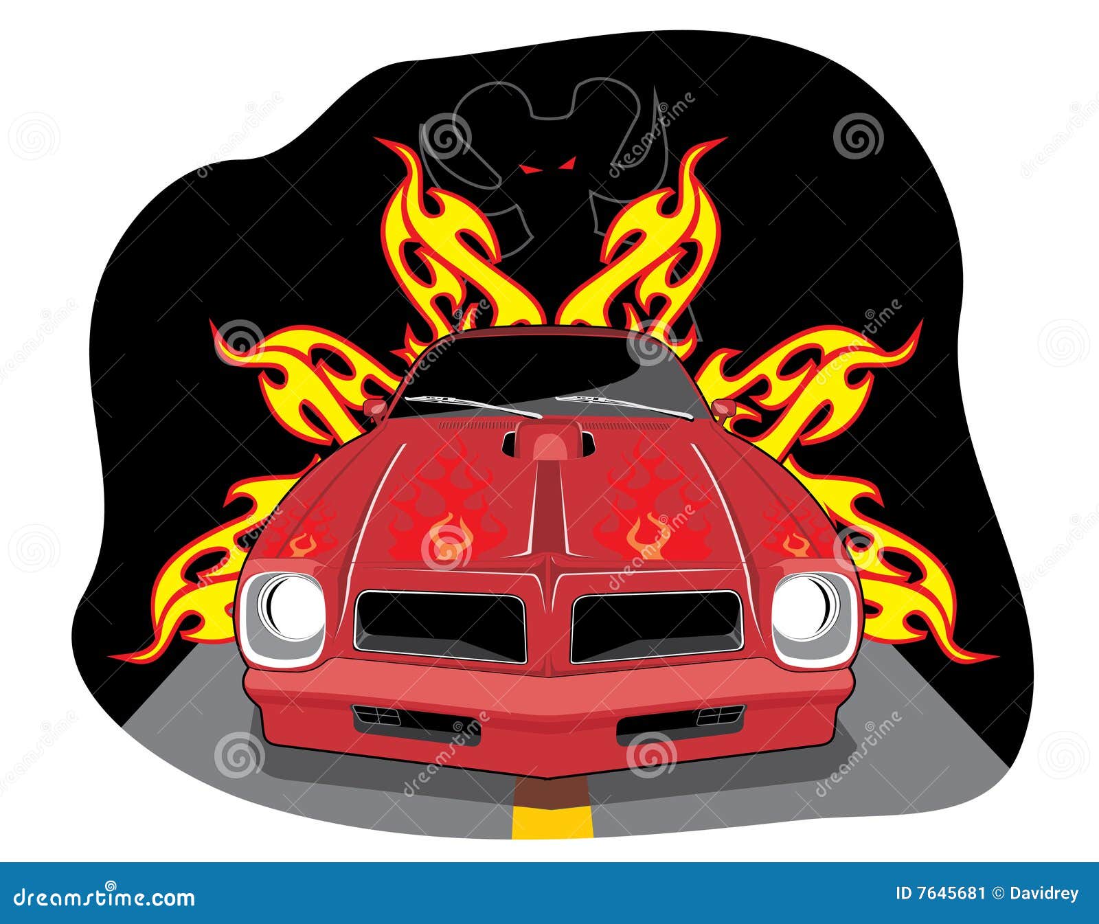 Trans am color front stock vector. Illustration of fire - 7645681