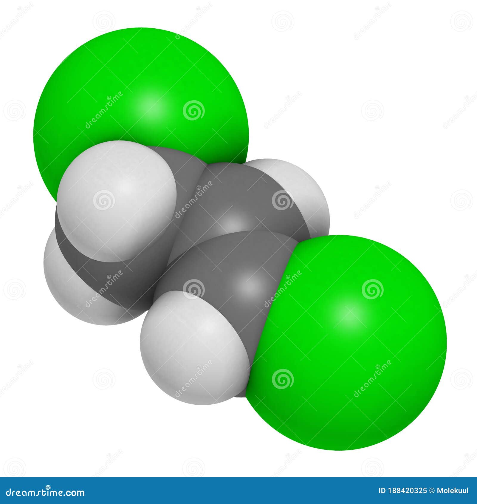 Trans-1,3-dichloropropene (dichloropropene) Pesticide Molecule. 3D ...