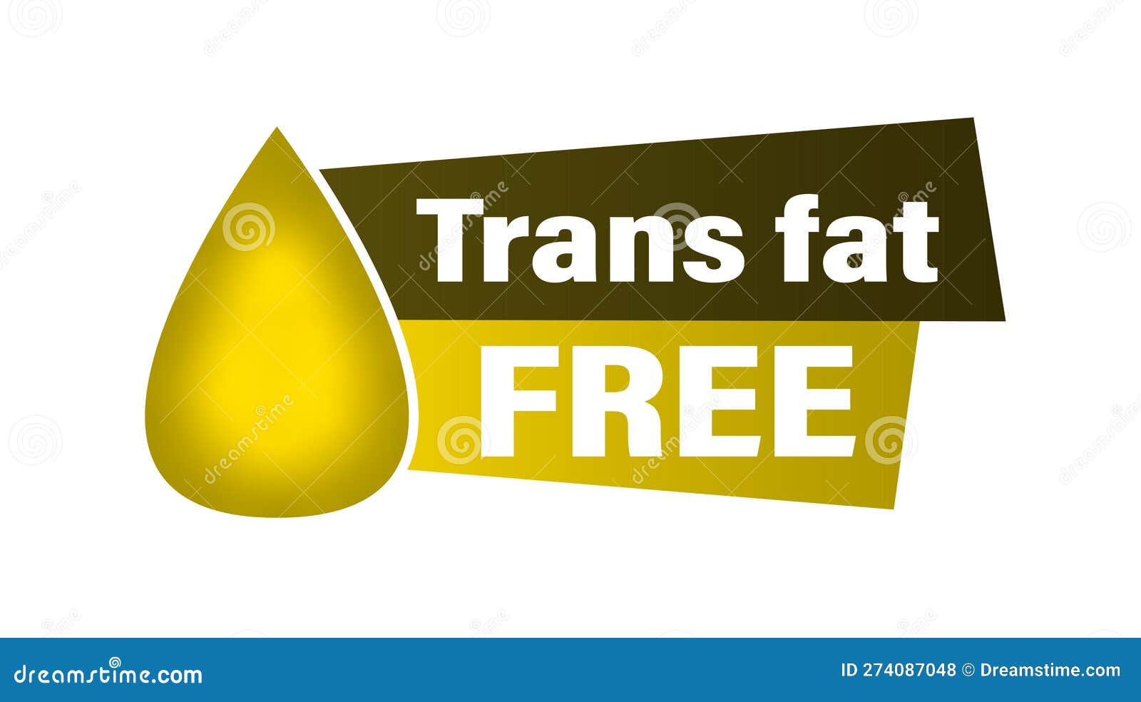 Trans Fat Free. Good Label with a Drop Stock Vector - Illustration of ...