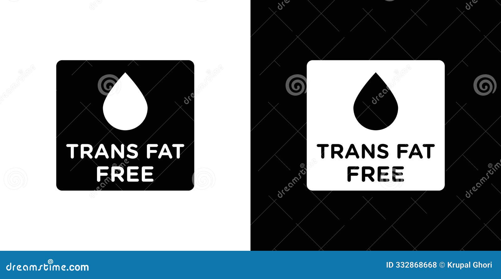 Trans Fat Free Icon Logo Set Vector Stock Vector - Illustration of ...