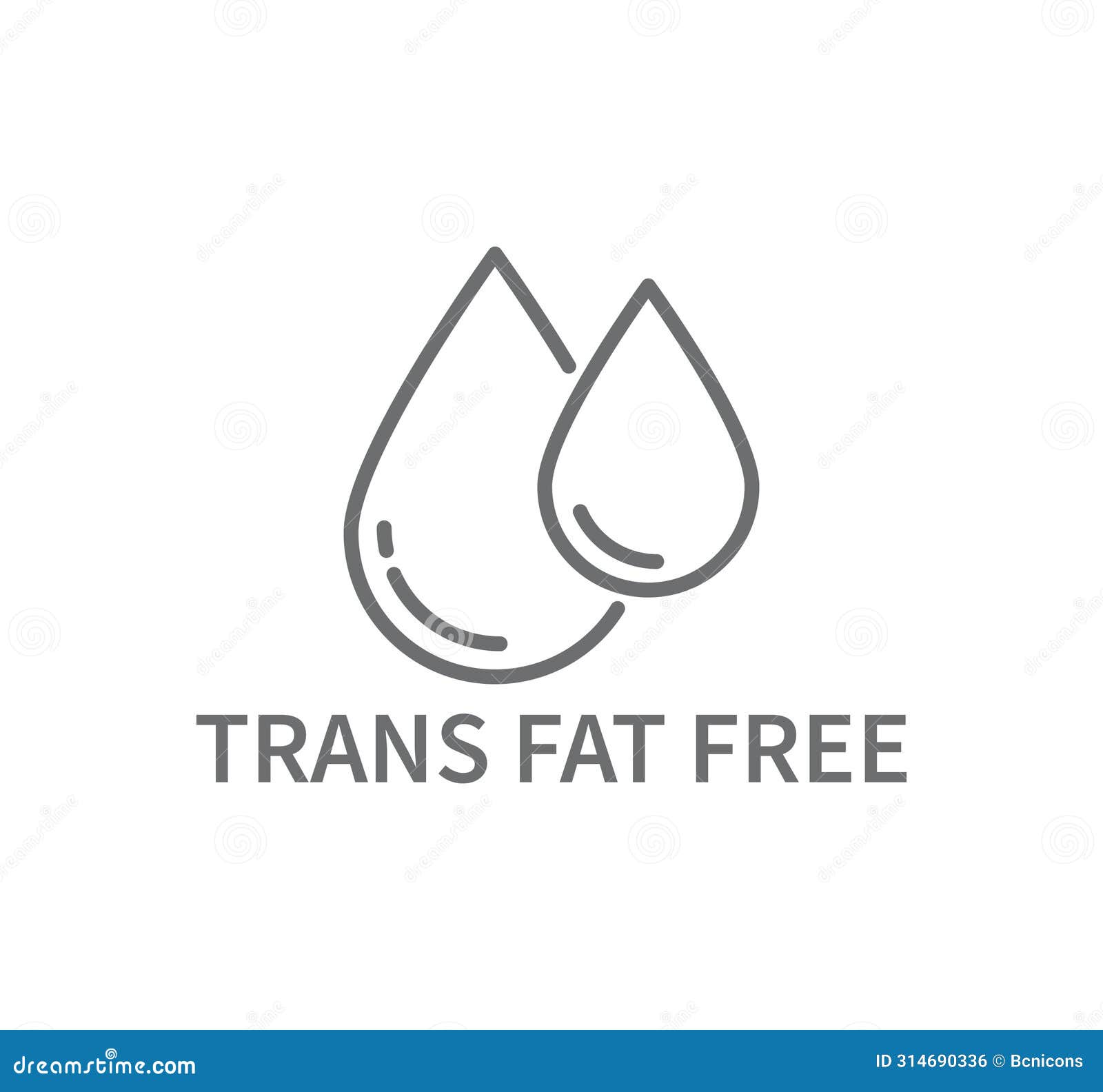 Trans Fat Free Line Icon stock vector. Illustration of nutrition ...