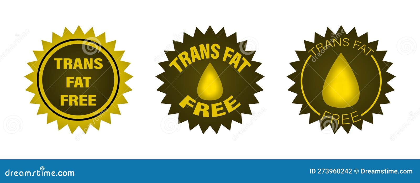 Trans Fat Free. Set of Round Icons with a Drop Stock Vector - Illustration of drop, zero: 273960242