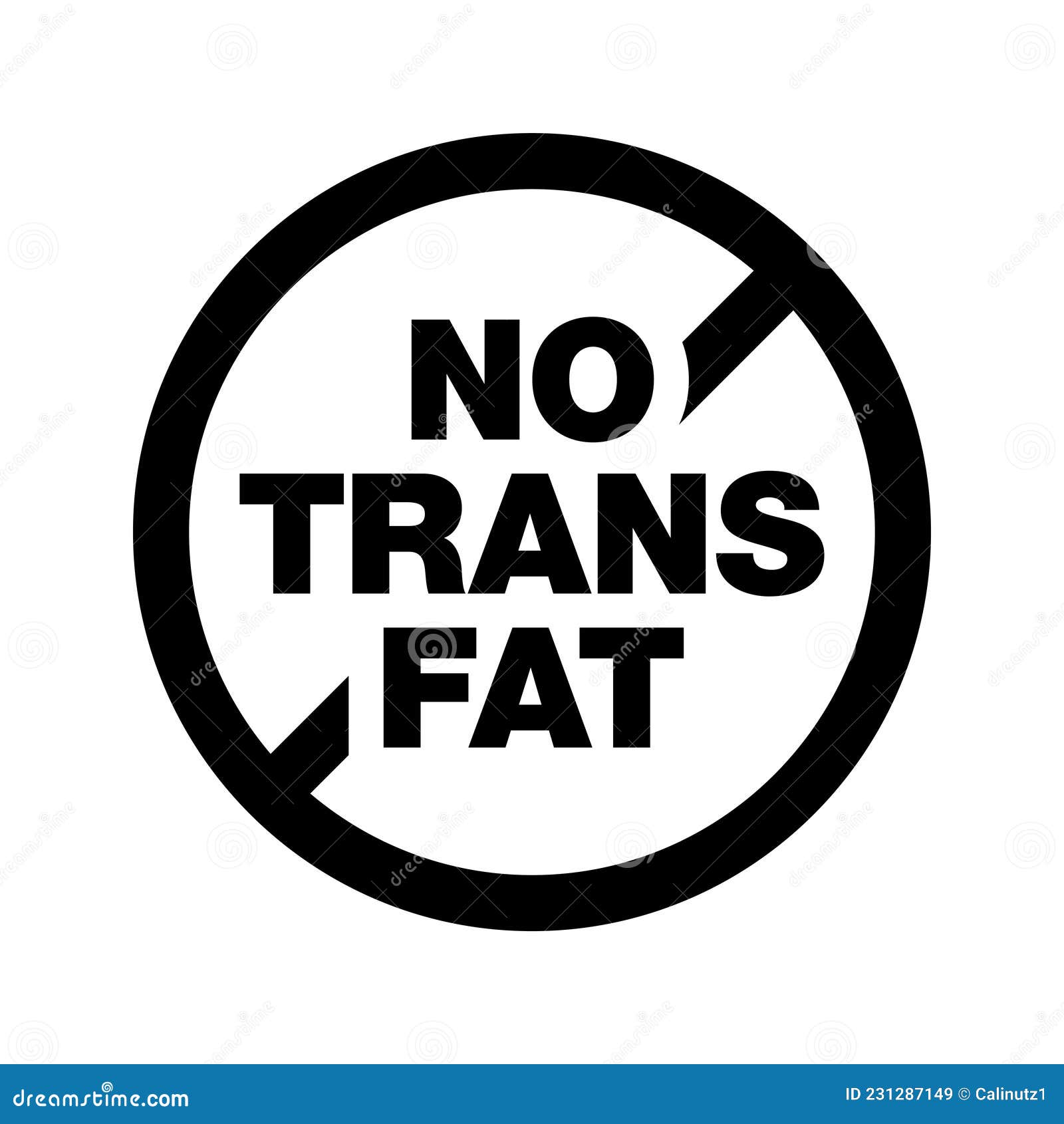 Trans Fat Free Black Vector Circle Sticker Set. No Trans Fats ...