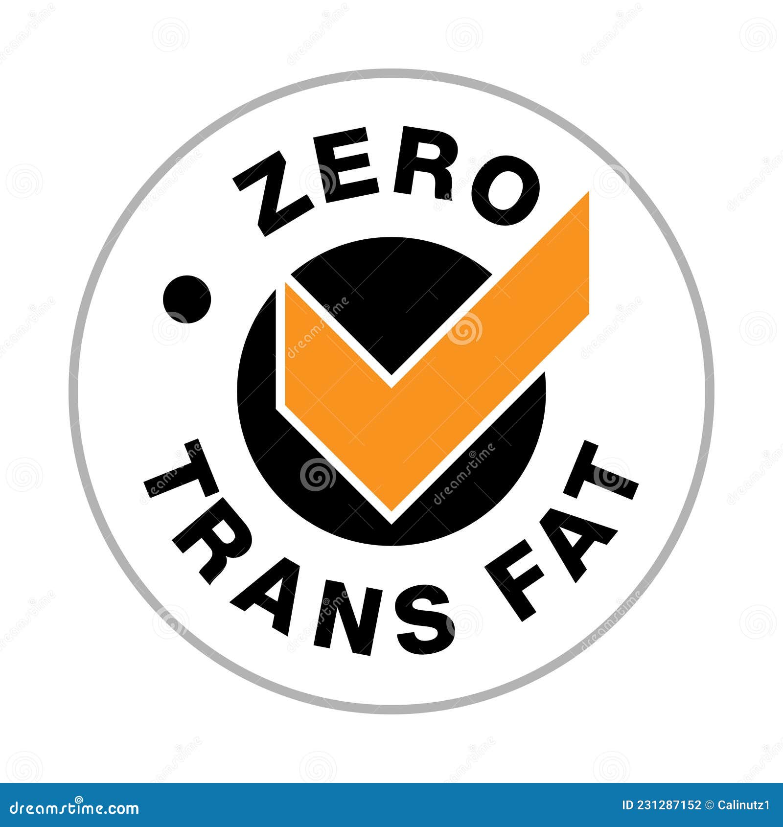 Trans Fat Free Black Vector Circle Sticker Set. No Trans Fats ...