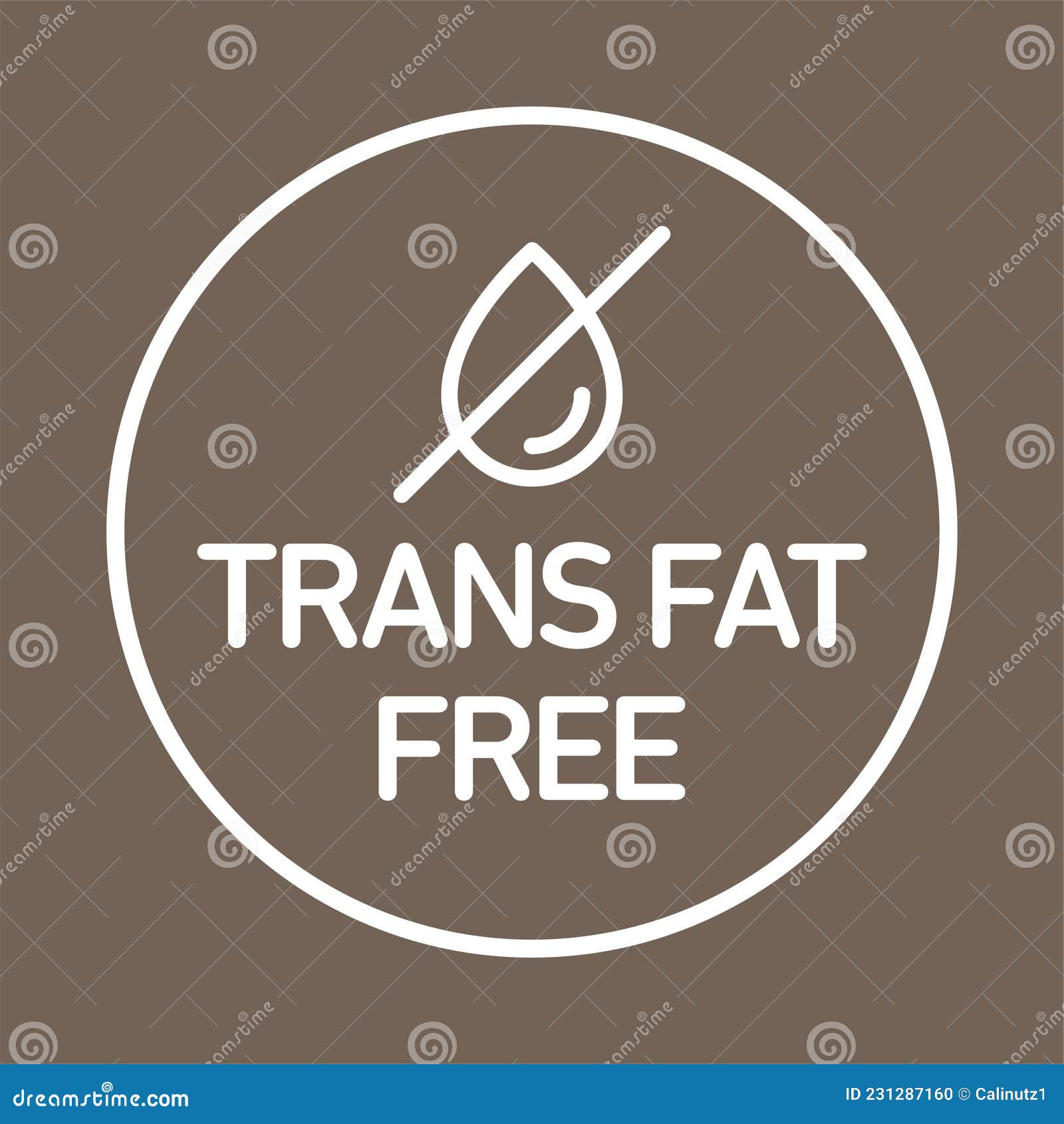 Trans Fat Free Black Vector Circle Sticker Set. No Trans Fats ...