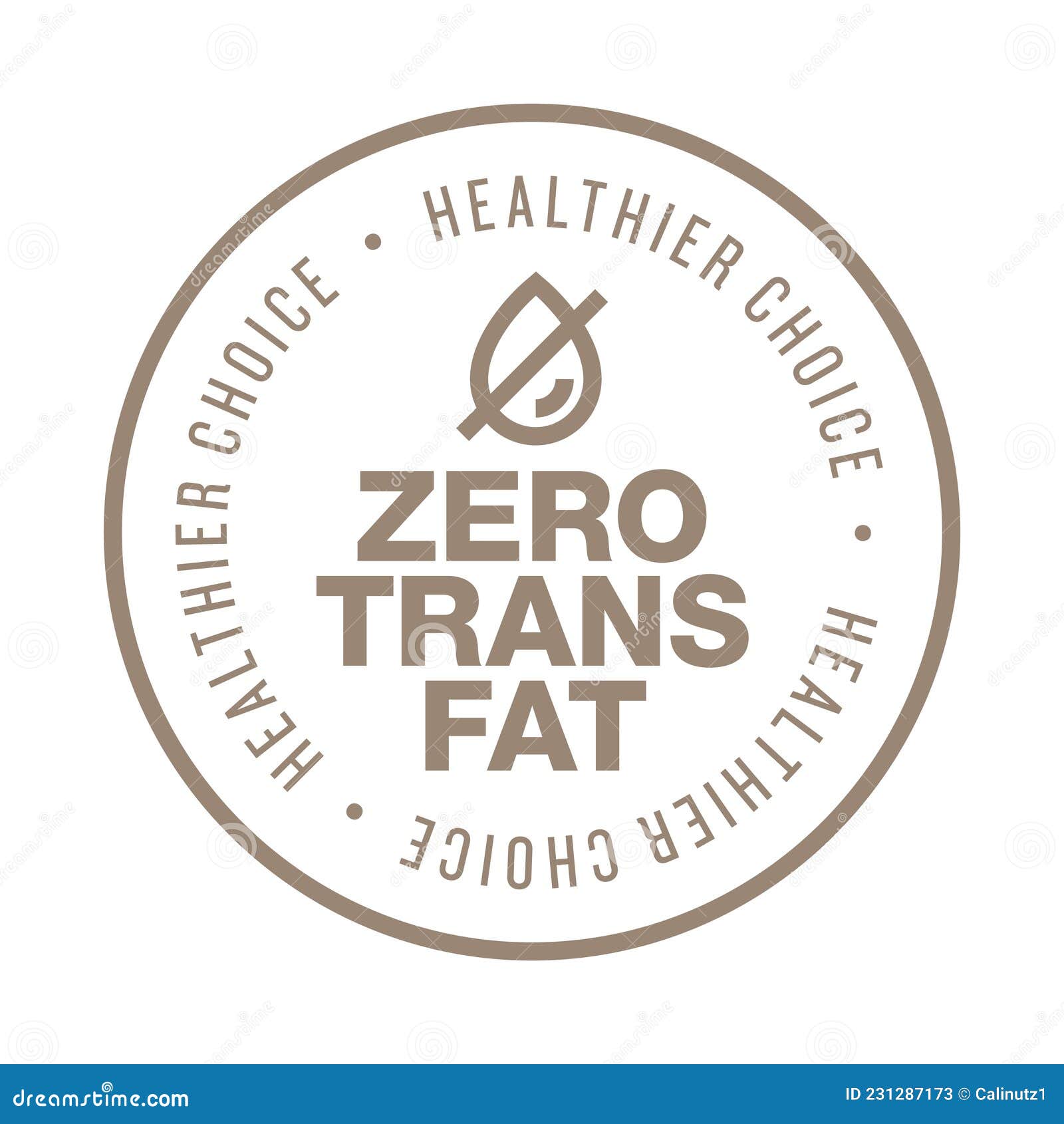 Trans Fat Free Black Vector Circle Sticker Set. No Trans Fats ...