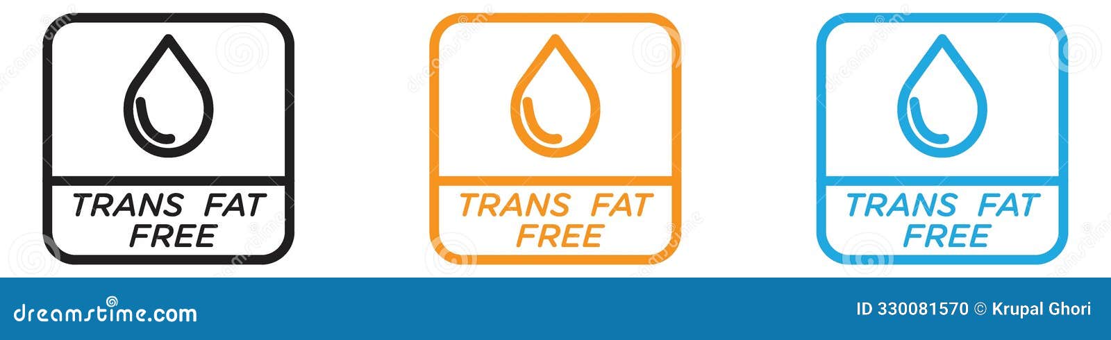 Trans Fat Free Vector Logo Set Collection for Web App Ui Stock ...