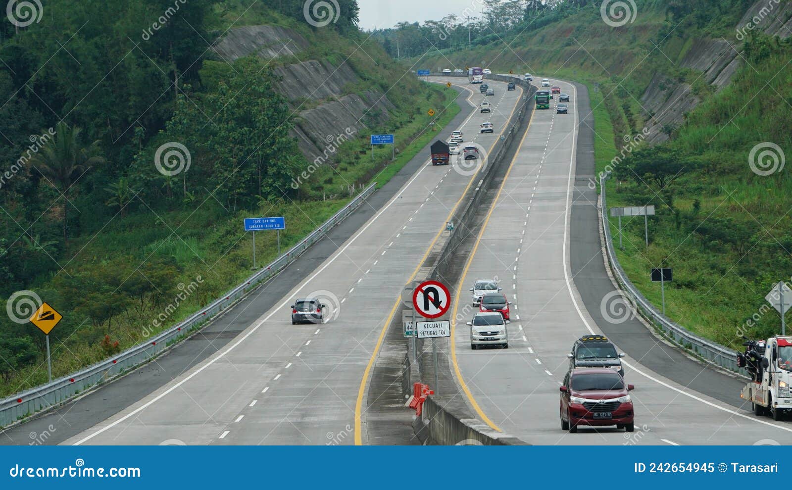 Trans Java Toll Road that Cuts through the Hills during the Day ...